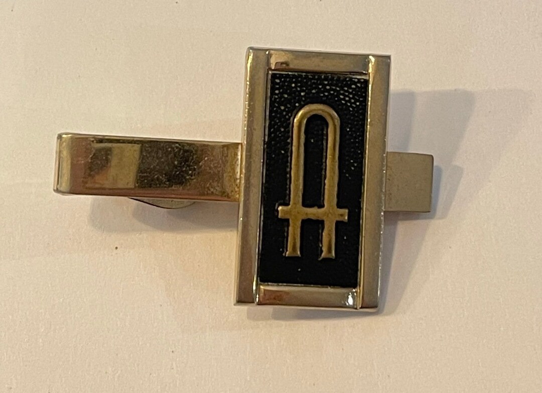 Vintage Swank Gold & Black A Tie Clip, Monogram Initial A Mens ...