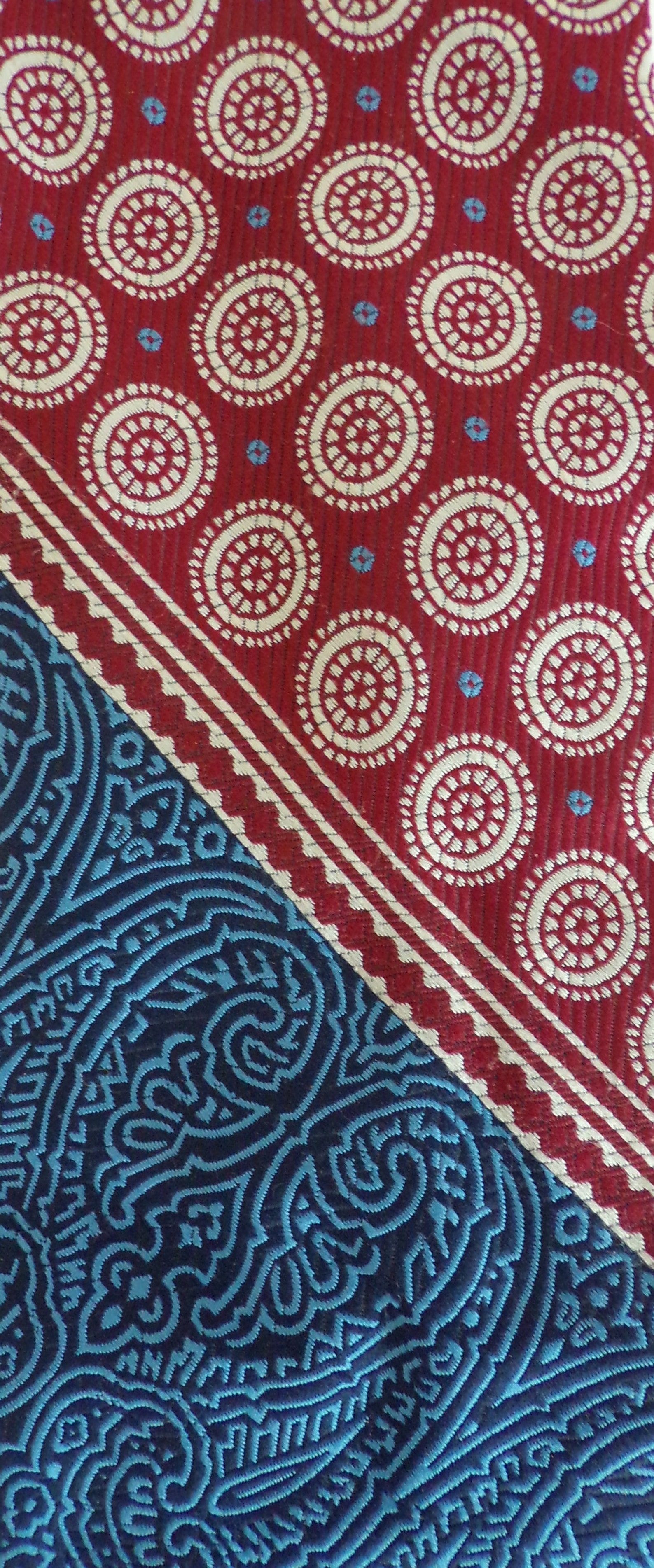 70s Red & Blue Abstract Print Wide Tie Red Blue Print Tie - Etsy