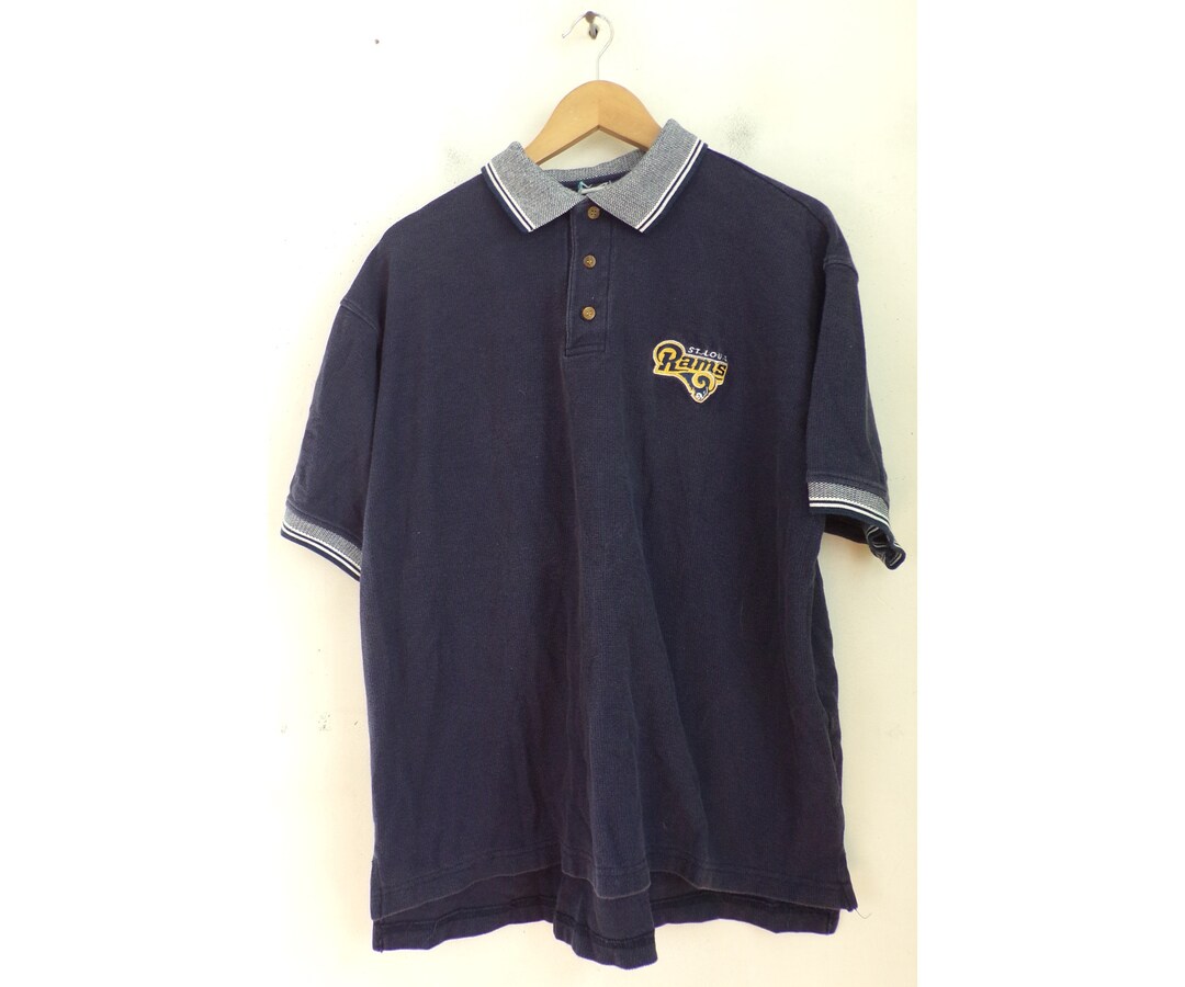 Vintage Mens St Louis Rams Shirt, Blue Polo Shirt NFL Football Mens ...