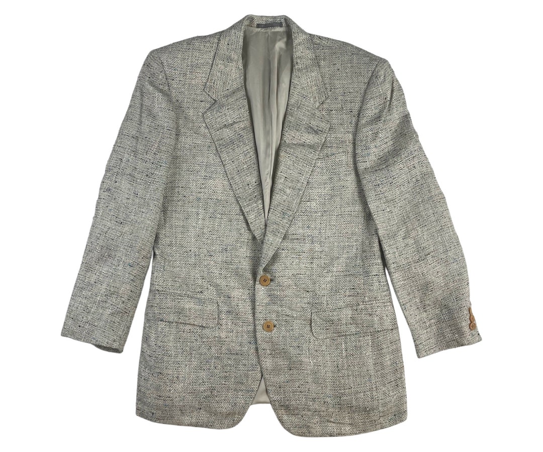 Vintage Gray Speckled Sport Coat Mens Size 38, Light Gray Colorful ...
