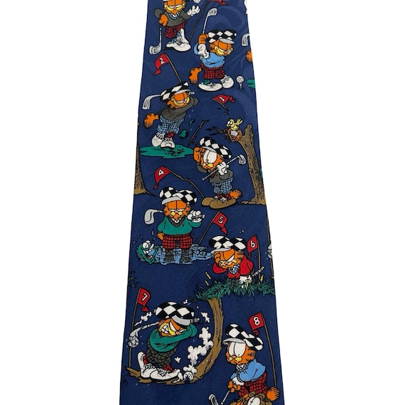 1978 Garfield Golf Tie, Vintage Garfield Cartoon Golf… - Gem