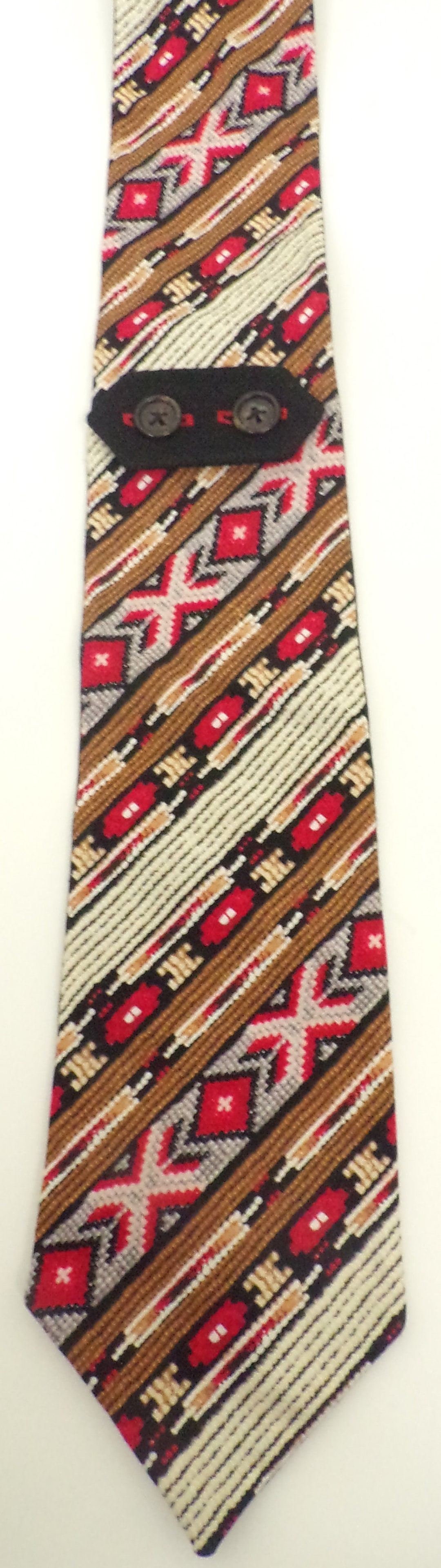 Vintage Mens Reversible Tie, Brown Red & White Print Tie, Black Tie ...