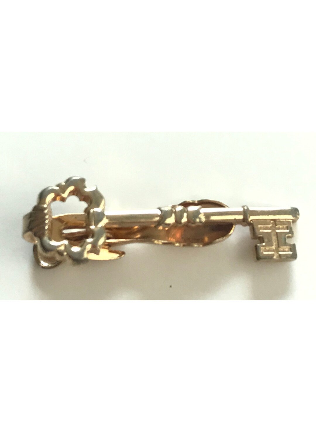 Vintage Key Tie Clip, Old Time Key, Vintage Gold Key Tie Bar, Novelty ...