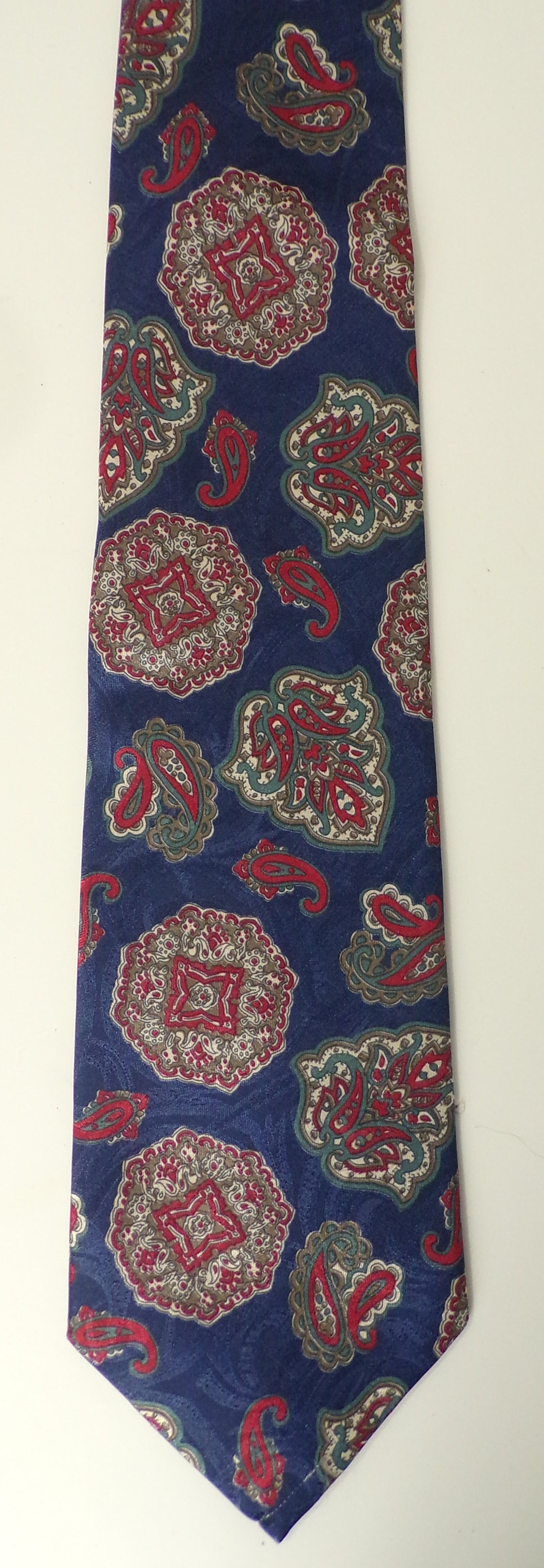 90s Blue Red & Green Paisley Print Mens Tie, Polyester Tie, Printed Tie ...