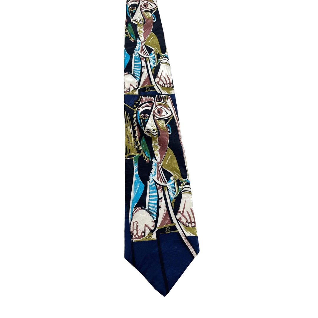 Vintage 1995 Picasso Silk Necktie | Abstract Artsy Mens Tie - Etsy