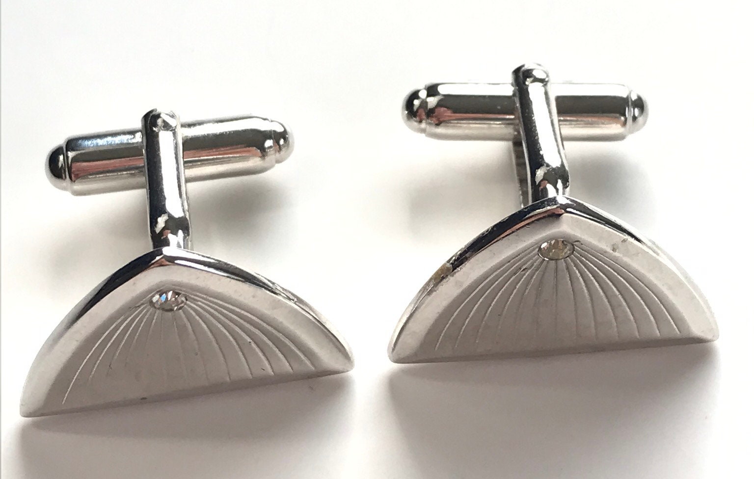 Vintage Silver Triangle Bullet Back Cuff Links, Silver Cufflinks ...