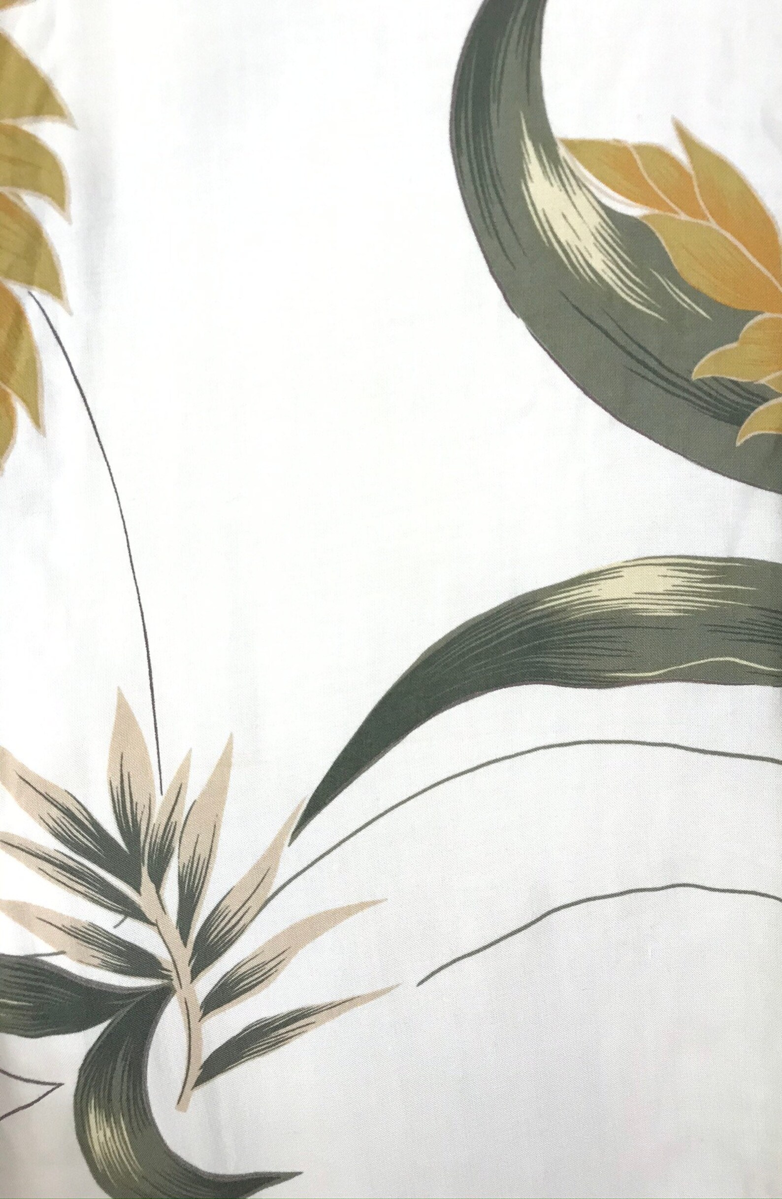 90s Cream Green & Yellow Leaf Print Hawaiian Shirt Mens - Etsy