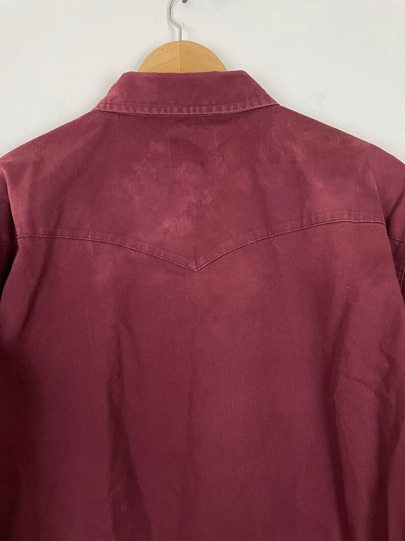 Vintage Wrangler Dark Red Western Shirt Mens XL, 80s Wrangler Pearl ...