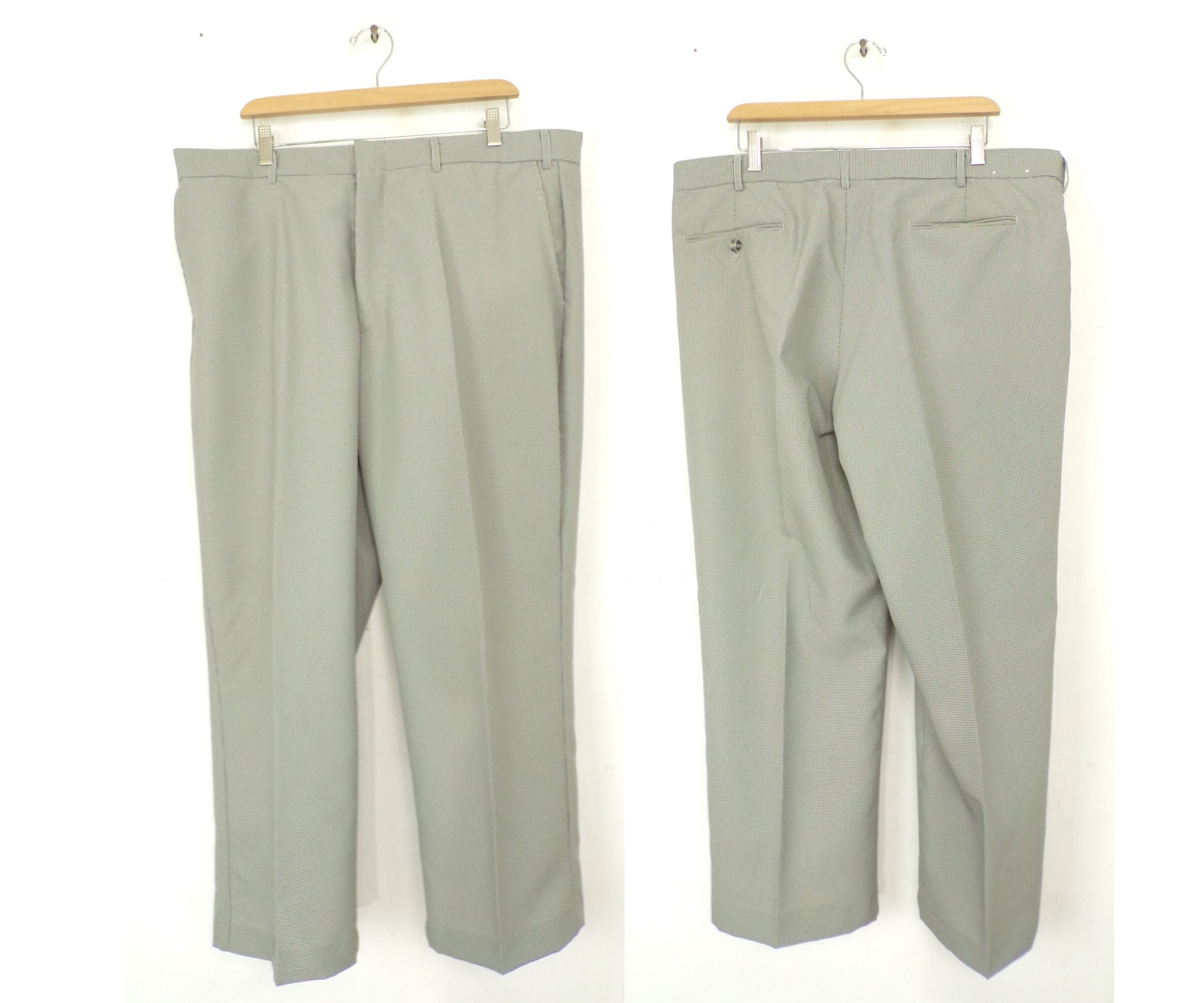 Vintage Mens Check Pants, Black & White Pants Size 41 Waist, Checkered ...