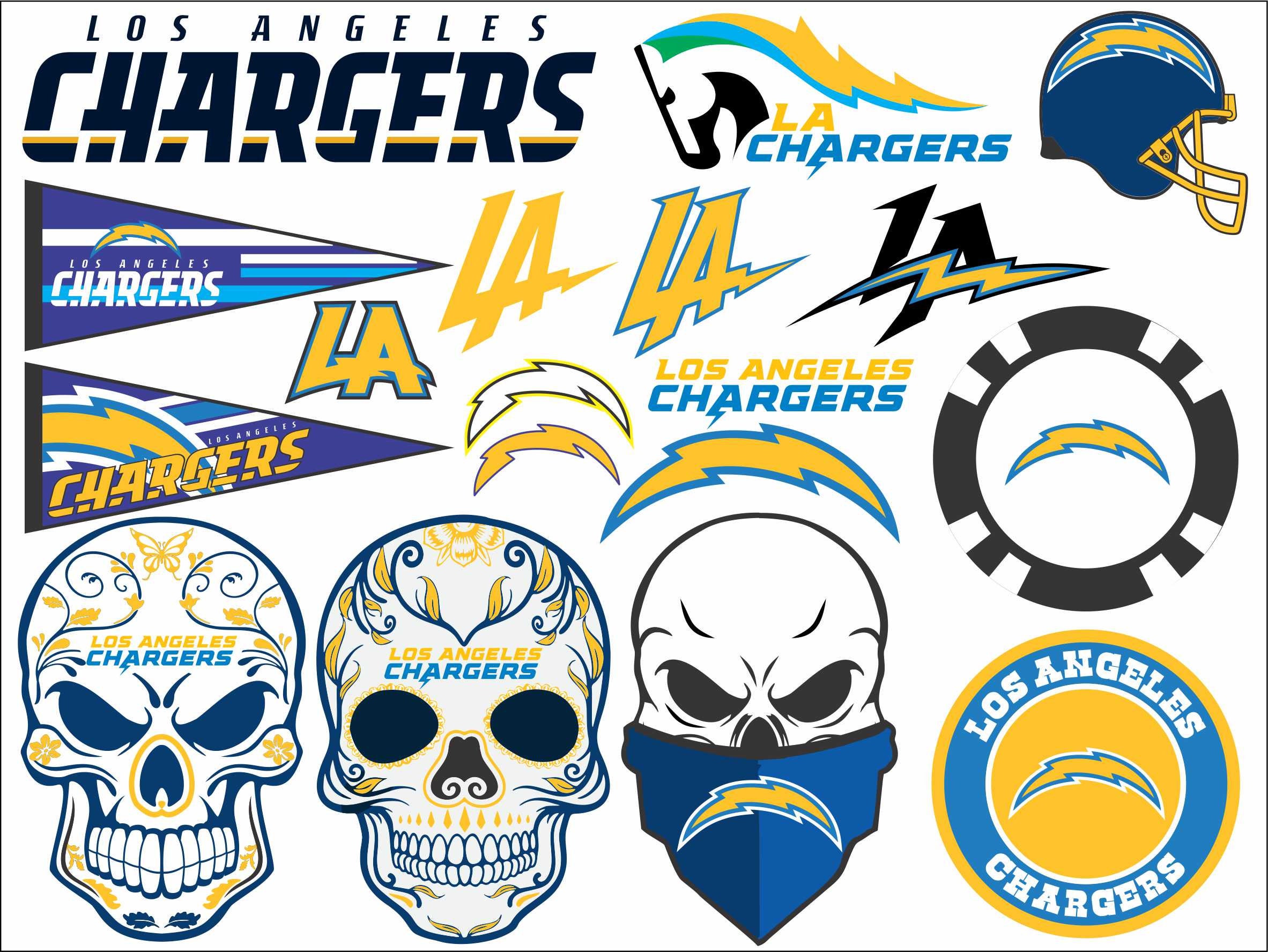 LOS ANGELES CHARGERS svg nfl football bundle clipart stencil | Etsy