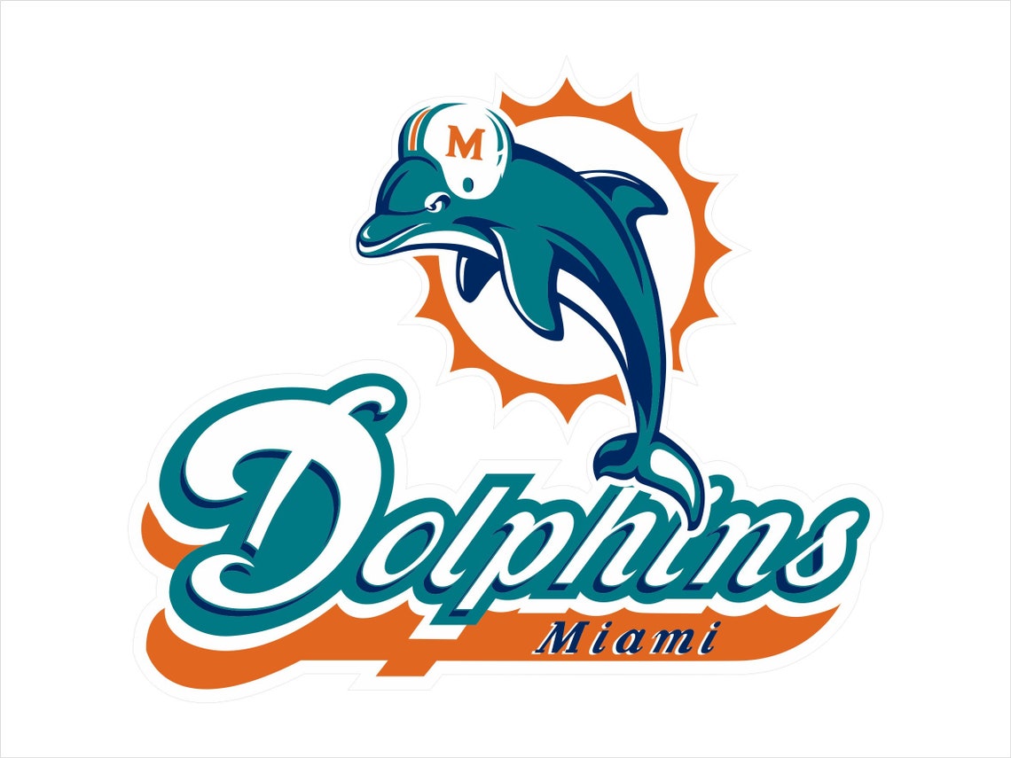 MIAMI DOLPHINS SVG clipart bunble nfl football vector stencil | Etsy