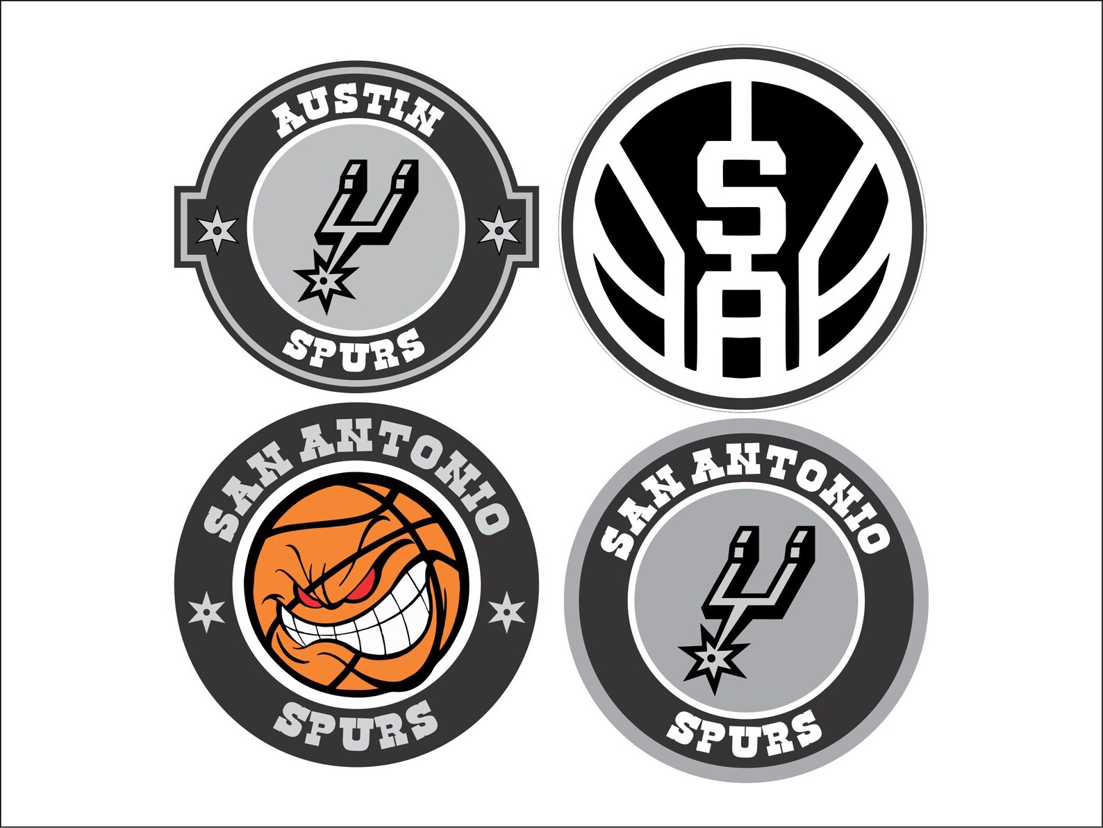 SAN ANTONIO SPURS svg nba basketball bundle clipart stencil | Etsy