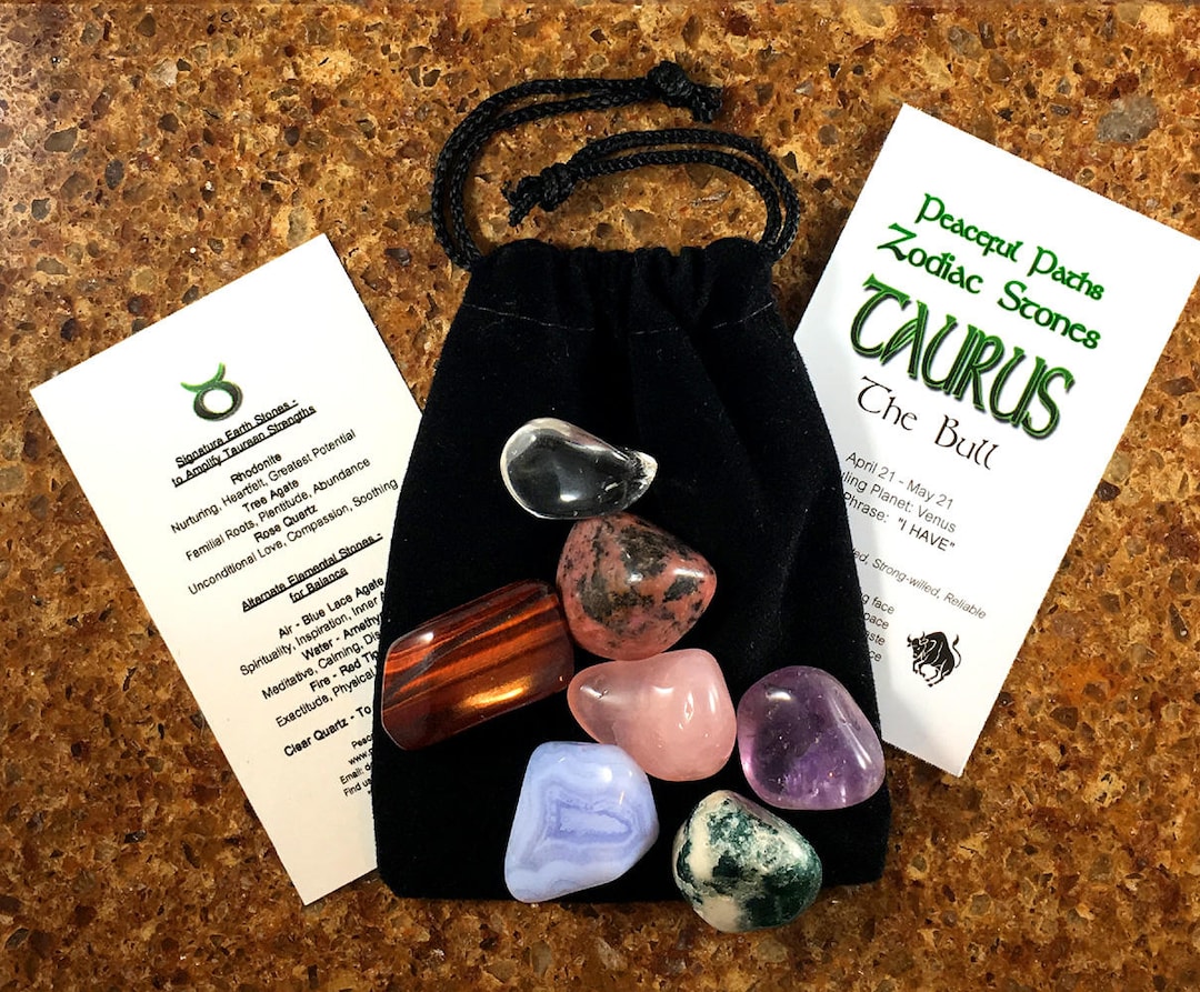 Taurus Zodiac Stones Set - Etsy