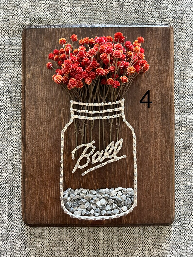 Flower Ball Jar String Art - Etsy