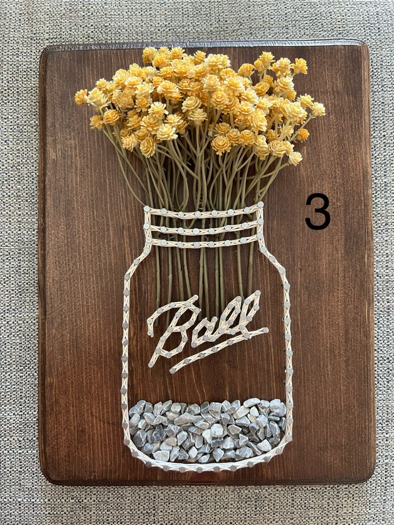 Flower Ball Jar String Art - Etsy