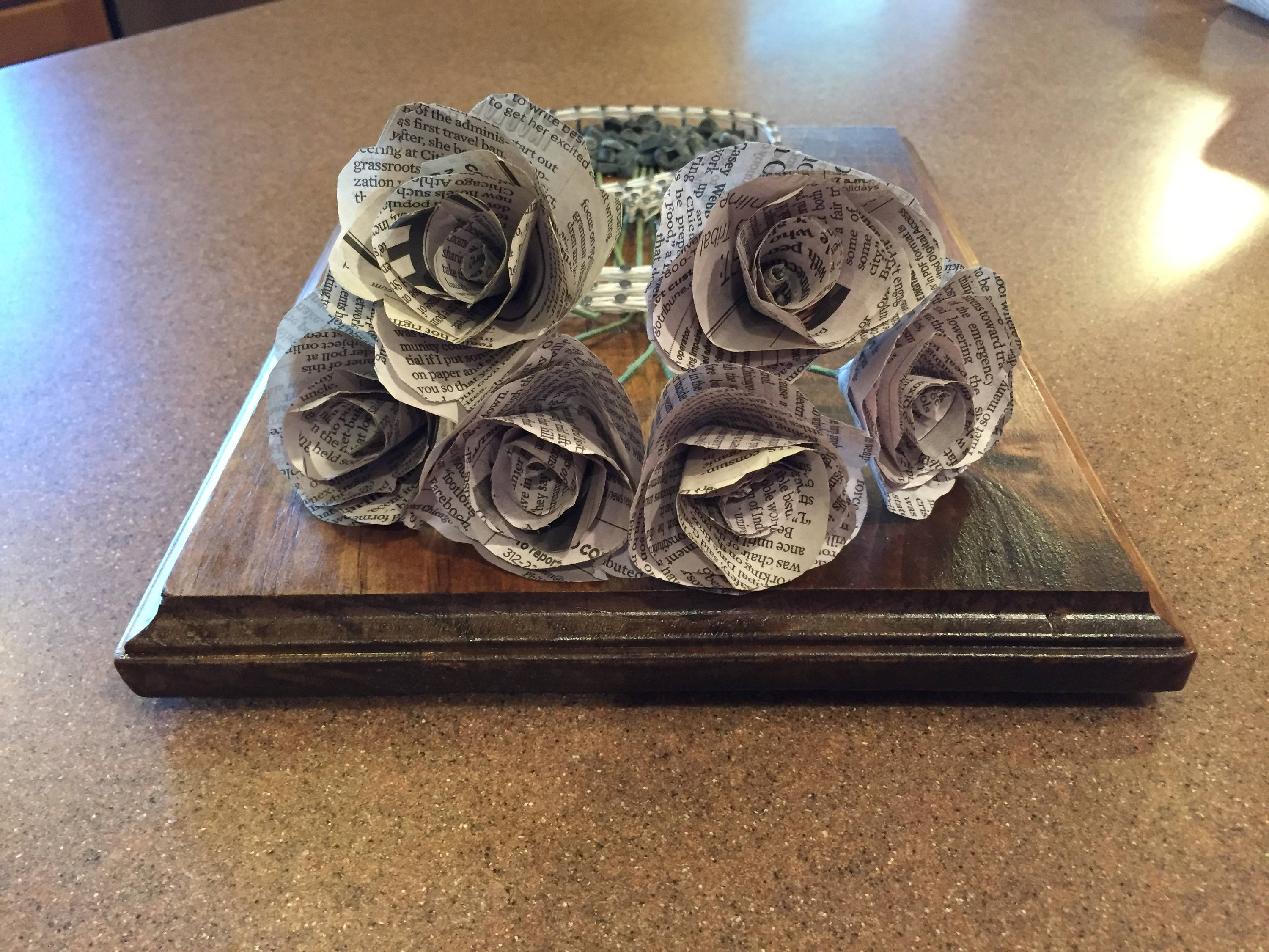 Mason Jar Newspaper Flower String Art - Etsy