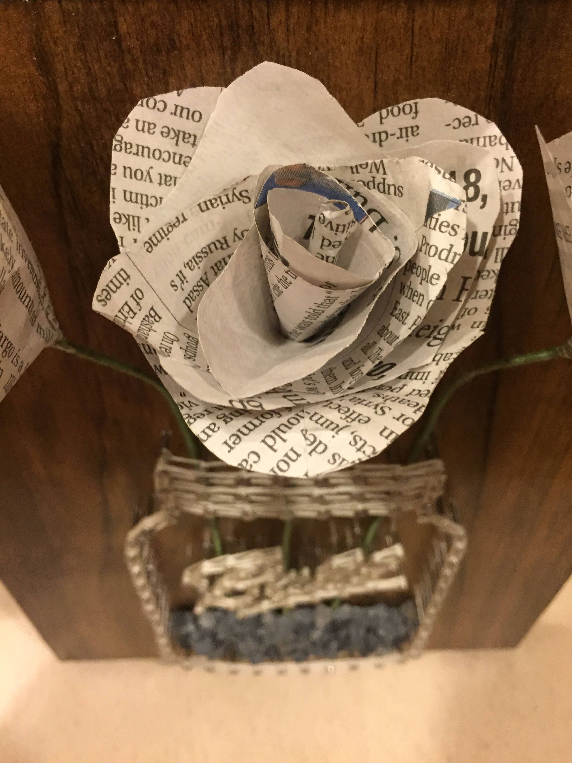 Mason Jar Newspaper Flower String Art - Etsy