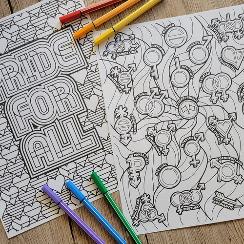 Pride Coloring Pages Digital Download LGBTQ Coloring Book - Etsy