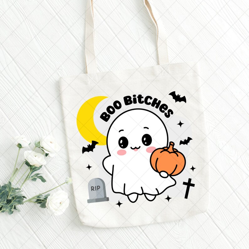Boo Bitches Ghost Clipart: Funny Halloween PNG Design (digital Download ...