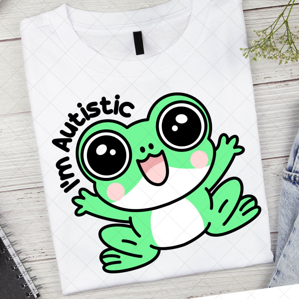Im Autistic Clipart, Sublimation Png, T-shirt Design, Frog Png, Kawaii ...