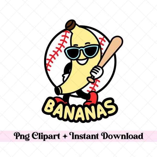Banana Baseball Svg - Etsy