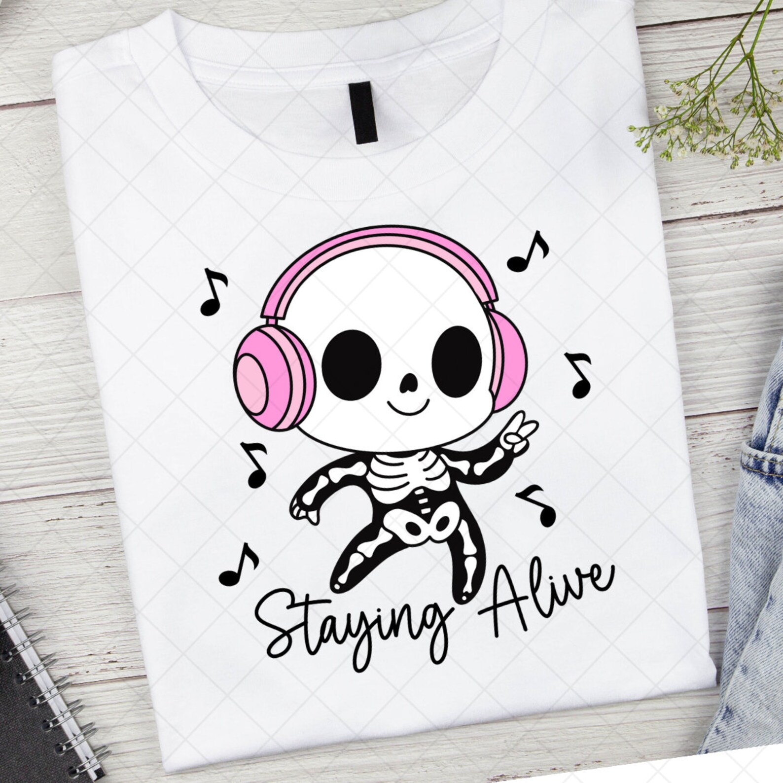 Staying Alive Skeleton Clipart, Funny Skeleton Design, Sublimation Png ...