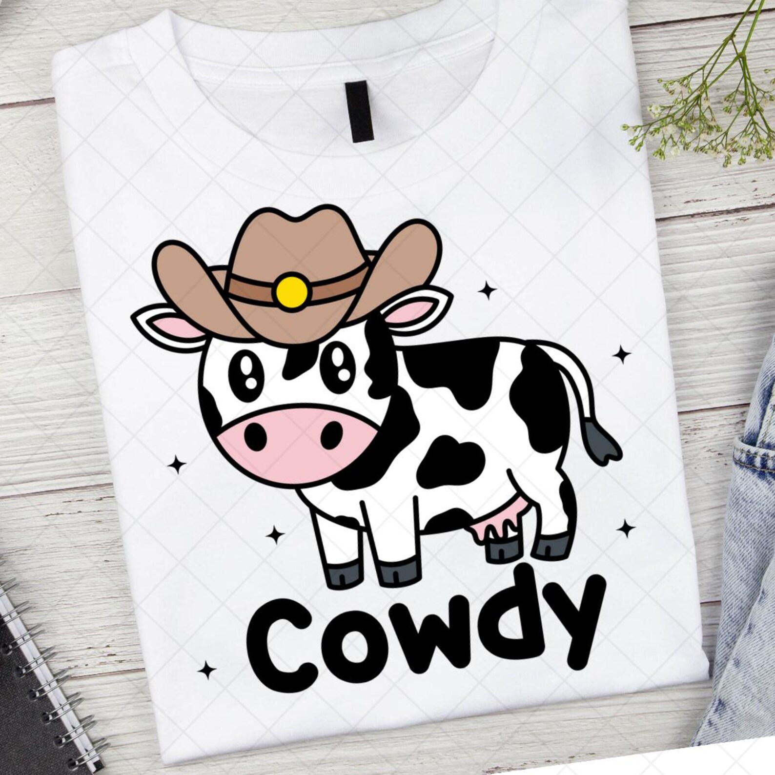Cowdy Clipart, Funny Cow Design, Sublimation Png, T-shirt Designs ...