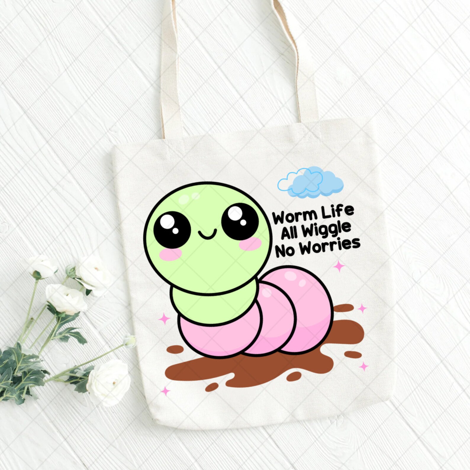 Worm Clipart, Positive Clipart, Happy Worm Png, Sublimation Png, Cute ...