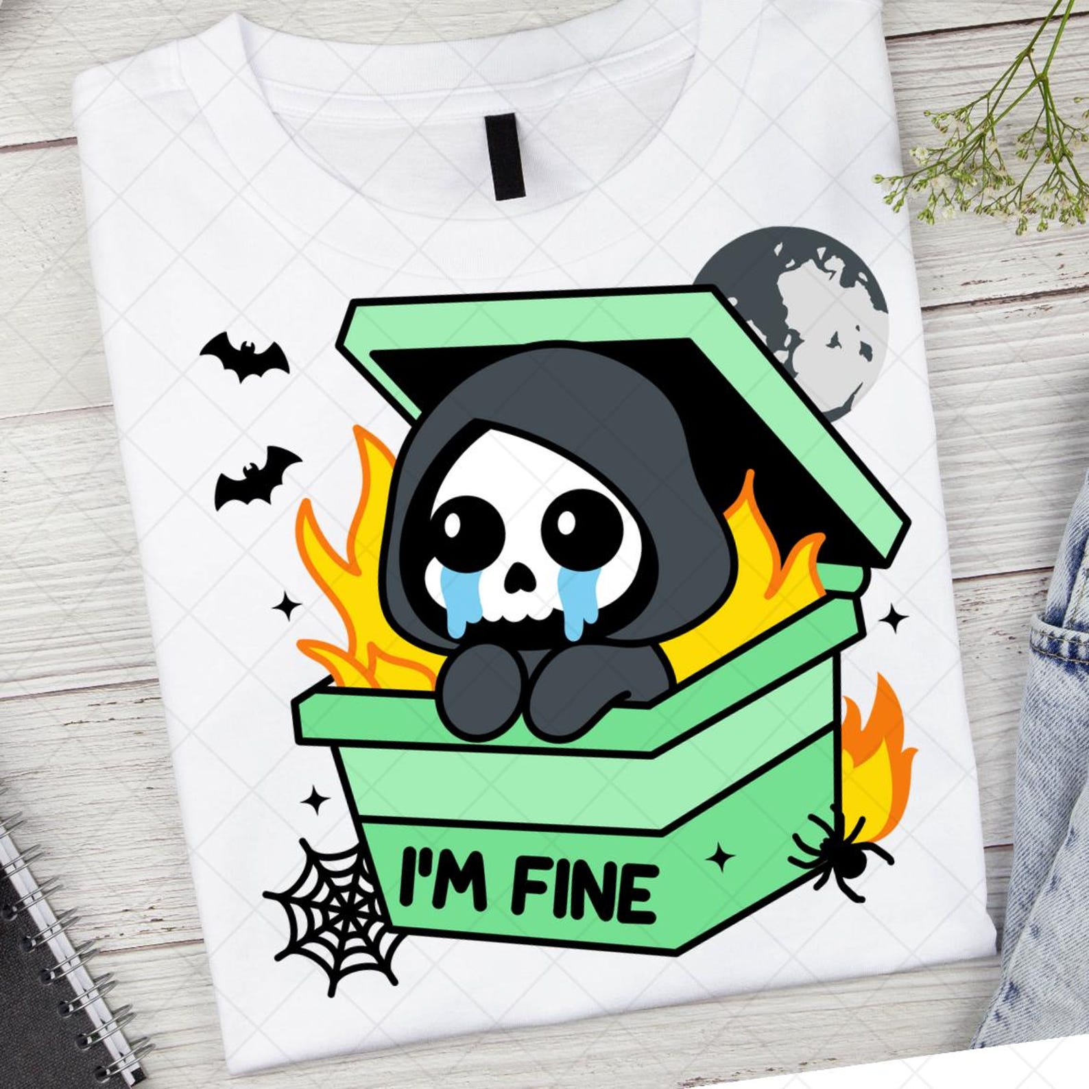 Grim Reaper Png, Emotional Dumpster Fire, Sublimation Png, Sarcastic ...