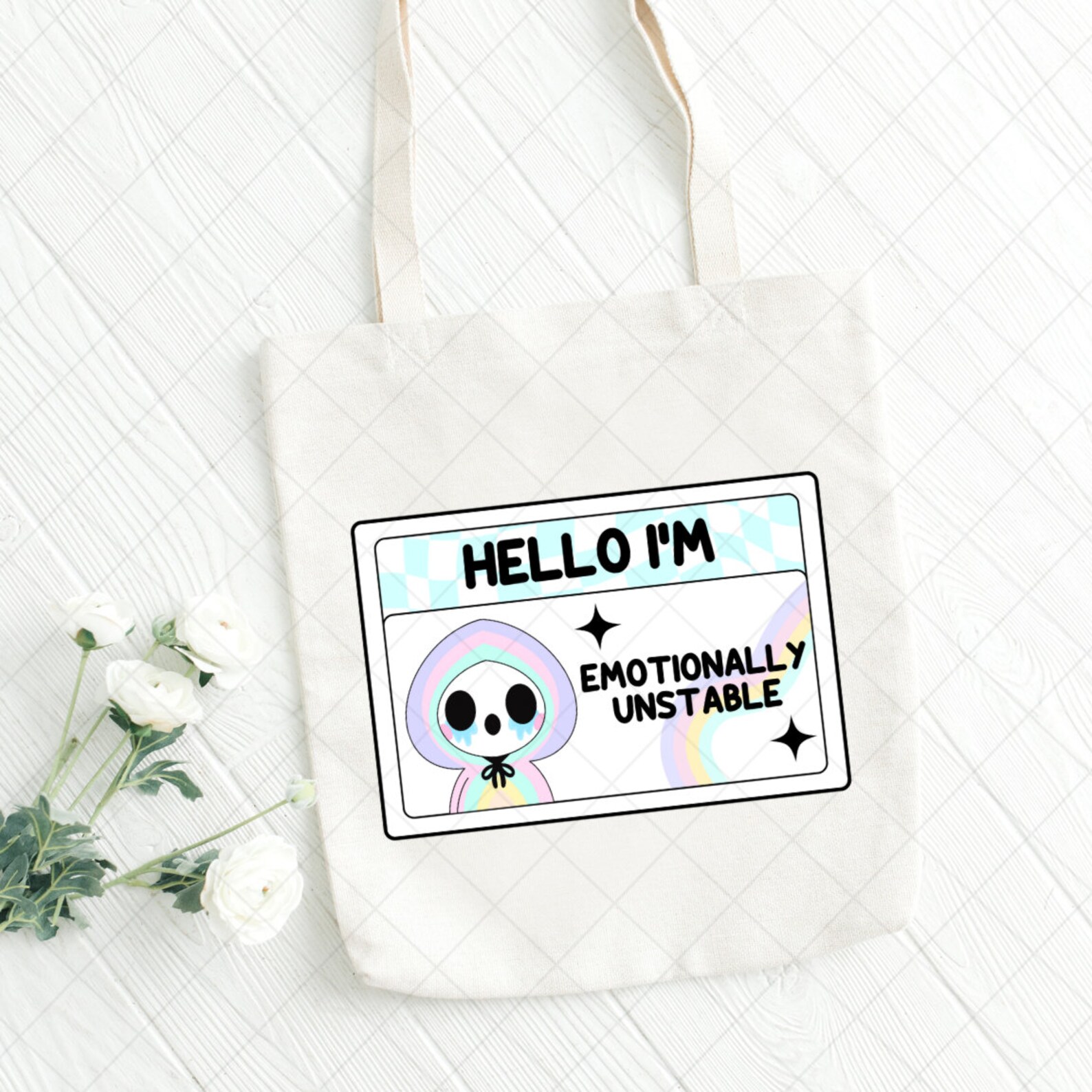 Hello I’m Emotionally Unstable Clipart, Name Tag Design, Sublimation ...