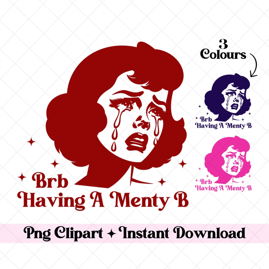 Vintage 1950s Housewife Clipart, Brb Having a Menty B, Sublimation Png ...