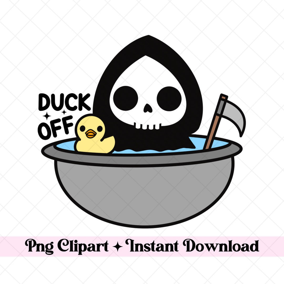 Funny Duck Grim Reaper Clipart: Sarcastic Halloween PNG (digital ...
