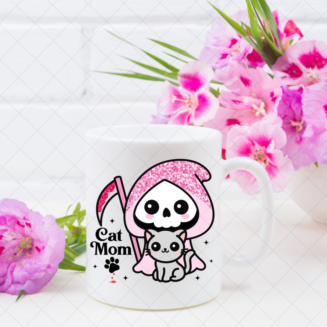 Cat Mom Png, Grim Reaper Clipart, Sublimation Png, T-shirt and Mug ...