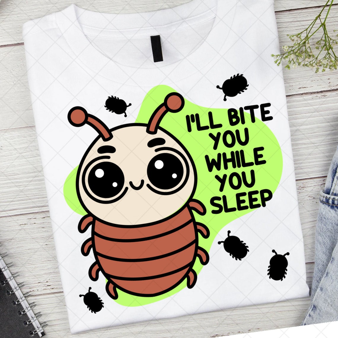 Bed Bug Clipart, Sarcastic Clipart, Happy Bug Png, Sublimation Png ...