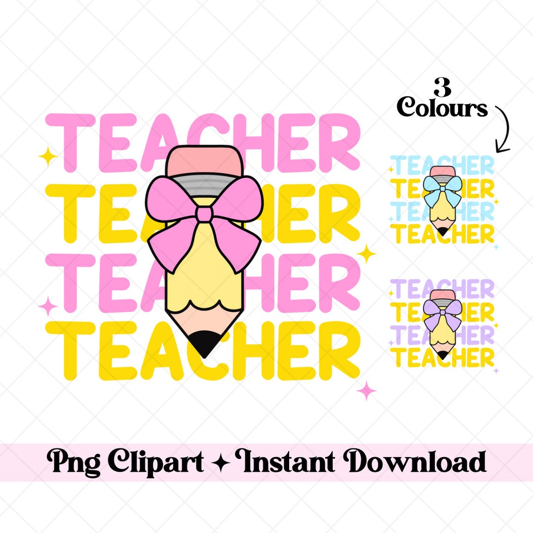 Kawaii Teacher Clipart: Trendy PNG for Sublimation (digital Download - Etsy