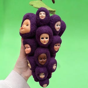Needle Felted Grapes With Vintage Doll Faces - Etsy