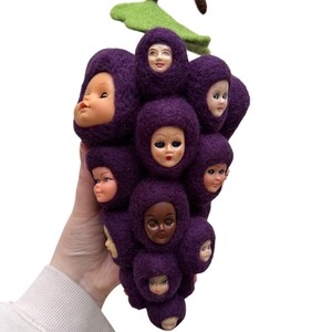 Needle Felted Grapes With Vintage Doll Faces - Etsy