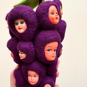 Needle Felted Grapes With Vintage Doll Faces - Etsy