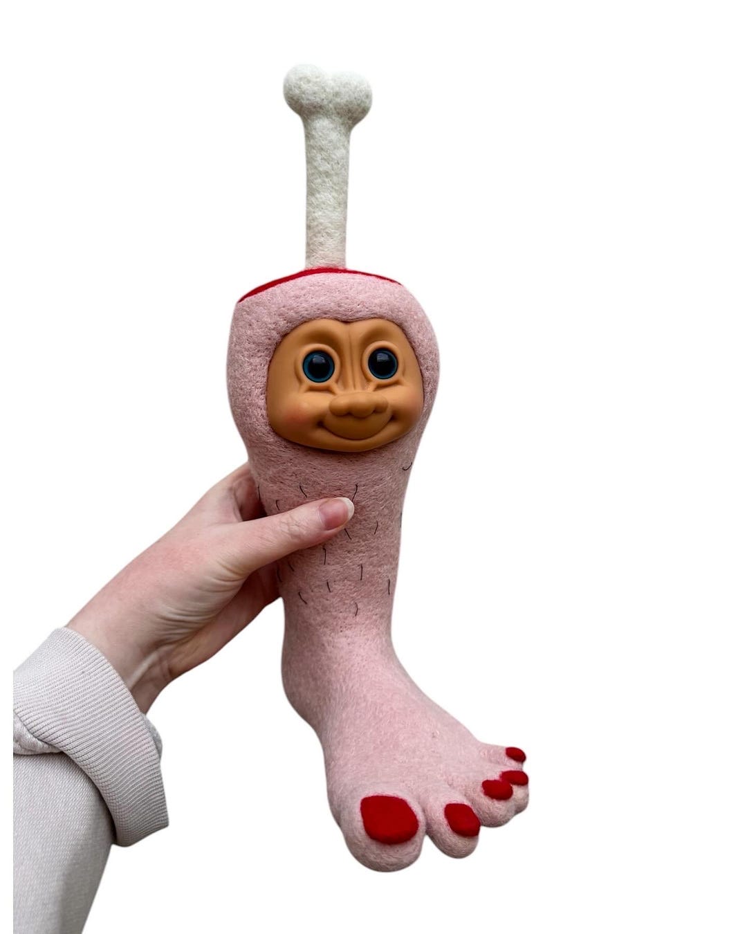 Needle Felted Left Leg Troll, OOAK Doll - Etsy