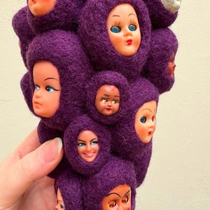 Needle Felted Grapes With Vintage Doll Faces - Etsy