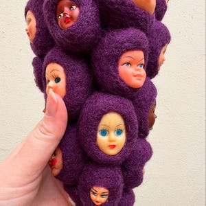 Needle Felted Grapes With Vintage Doll Faces - Etsy