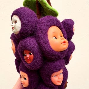Needle Felted Grapes With Vintage Doll Faces - Etsy