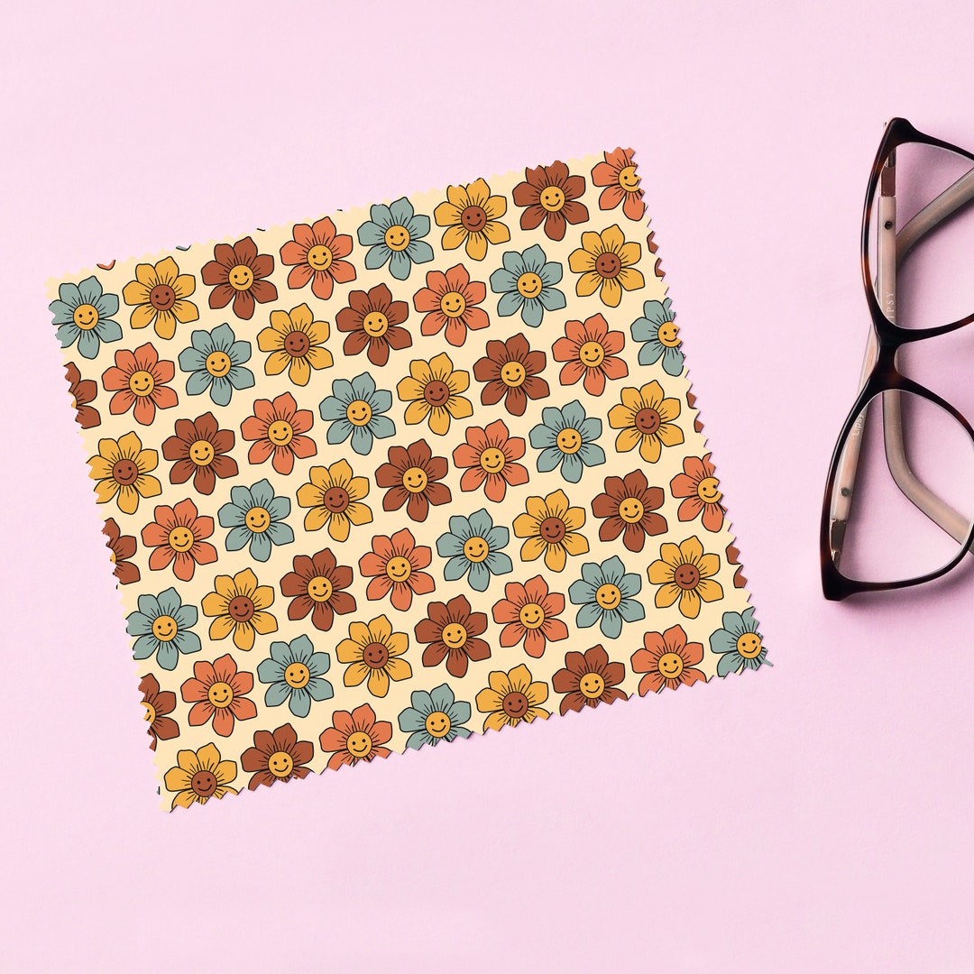 Groovy 70's Sunflower Smiles Flower Retro Seventies Glasses Cloth Lens ...