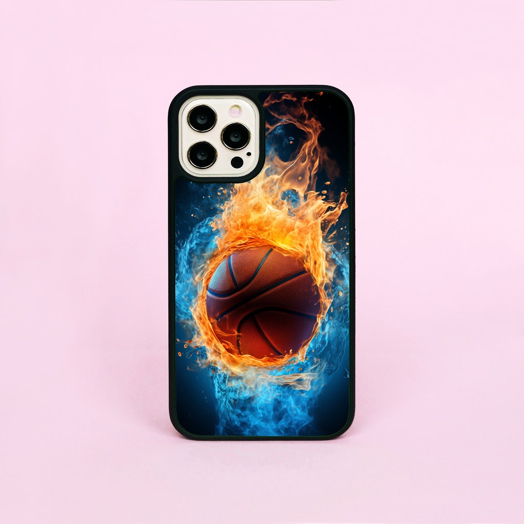 Basketball Ball in Fire Flames Boys Girls Custom Phone Case/cover for ...