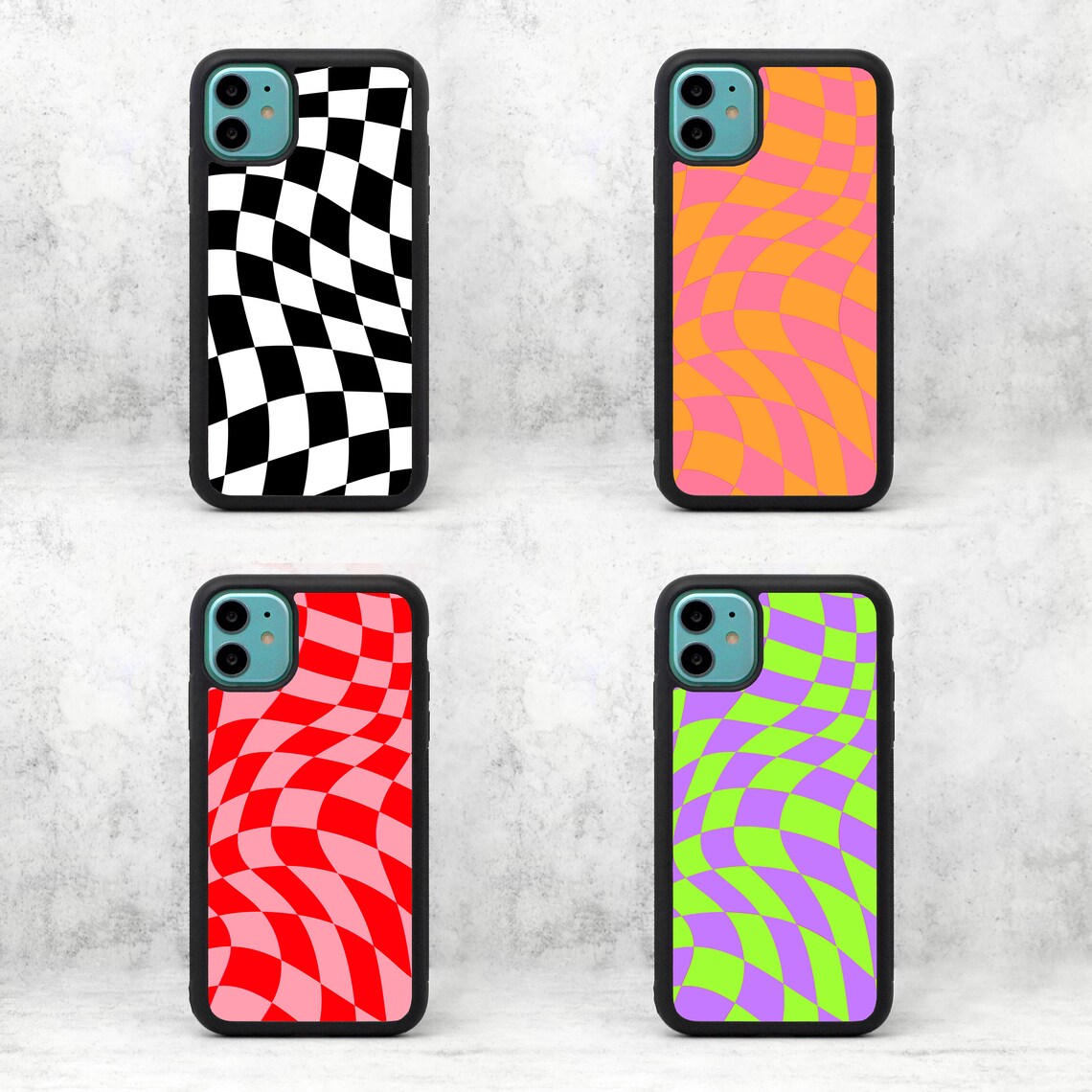 Wavy Checkered Checkerboard Checkers Phone Case/cover for - Etsy UK
