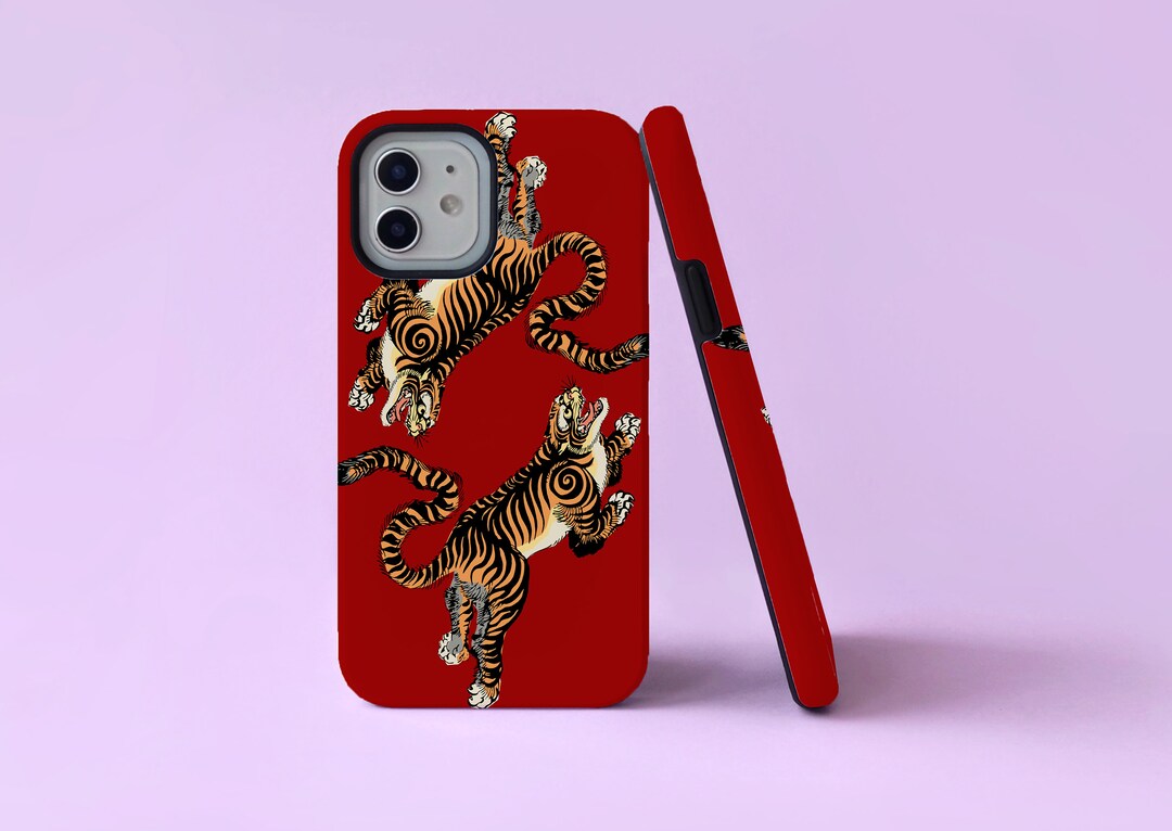 Tigers Ancient Chinese Art Red Tiger Tough Phone Case/cover for iPhone ...