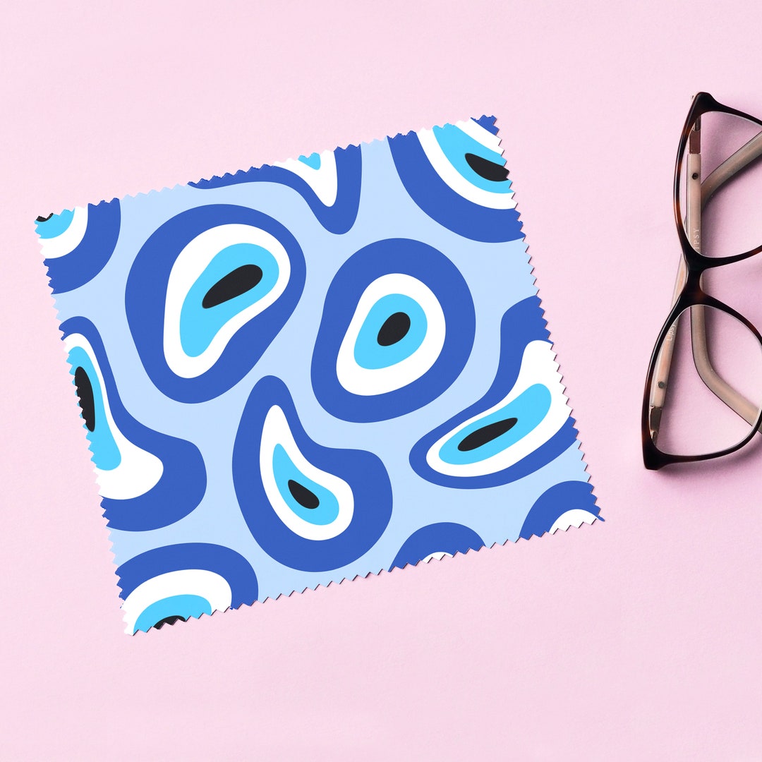 Turkish Evil Eye Eyes Blue Abstract Pattern Glasses Cloth Lens Cleaning ...