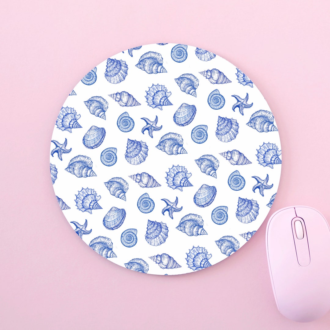 Seashells Sea Shell Shells Aesthetic Pattern Blue and White Custom Made ...