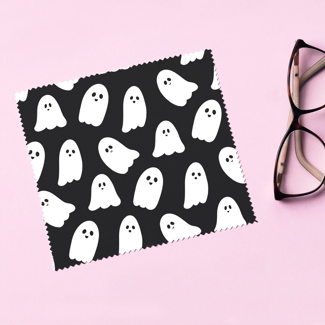 Ghosts Cute Spooky Ghost Halloween Pattern Black Glasses Cloth Lens ...