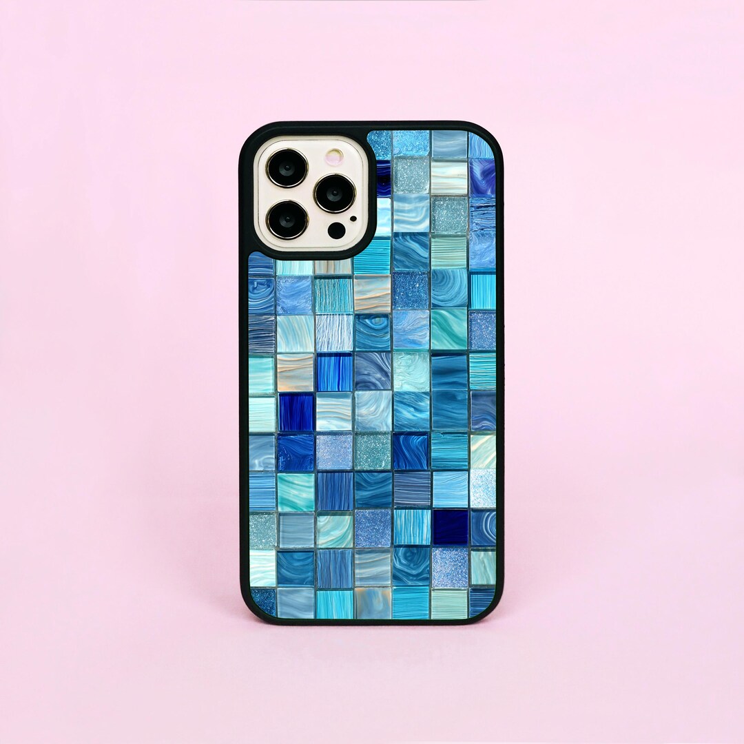 Blue Glass Iridescent Mosaic Tile Tiles Design Phone Case/cover for ...